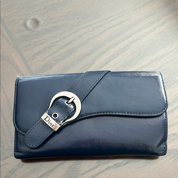 Dior | Bags | Dior Vintage Navy Blue Gaucho Saddle Wallet | Poshmark